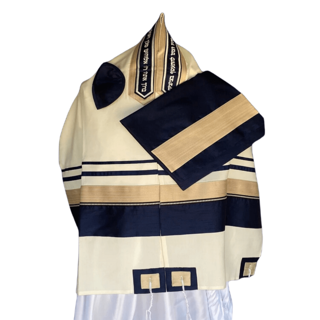 Blue and Light Brown Tallit - The Weitzman Museum Store