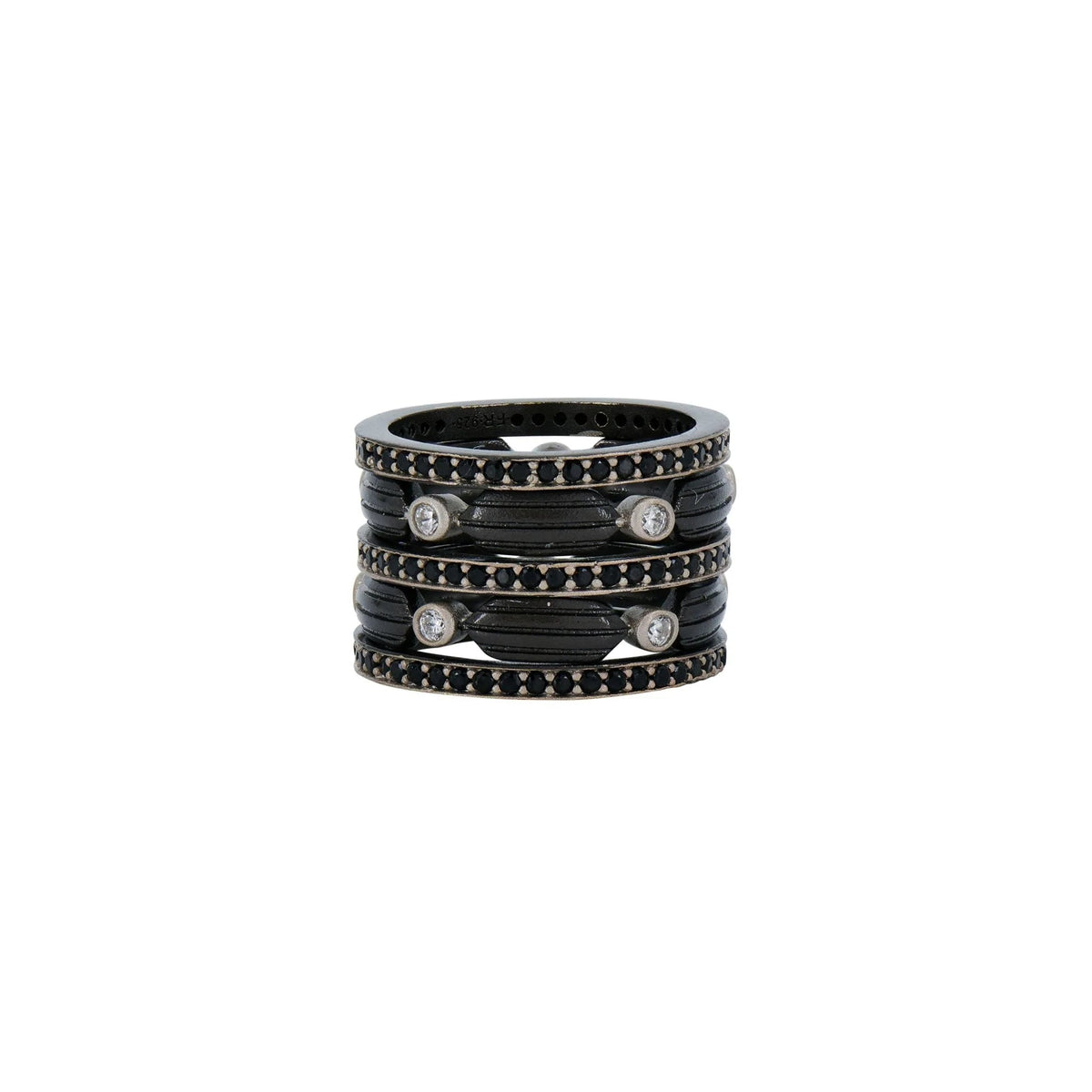 Industrial Finish Honeycomb 5-stack Ring - 7 - The Weitzman Museum Store