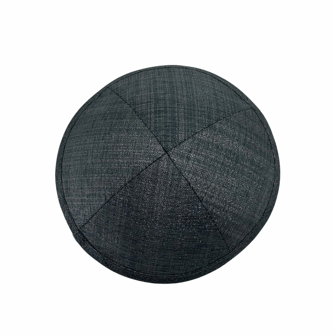Linen Dark Grey Kippah - The Weitzman Museum Store