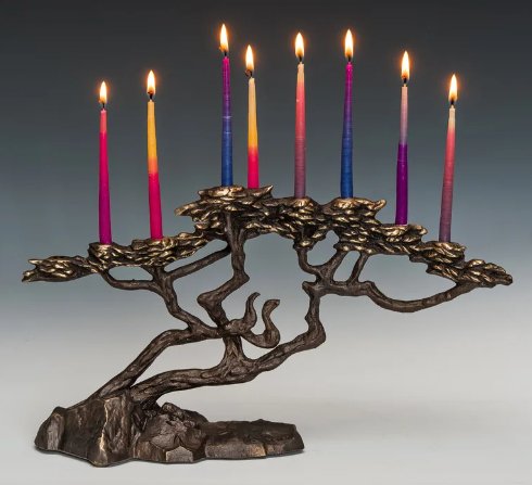 Monterey Cypress Bronze Menorah - The Weitzman Museum Store