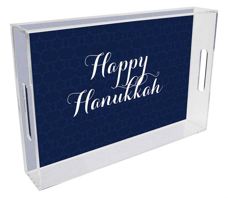 Navy Star of David Lucite Tray - The Weitzman Museum Store