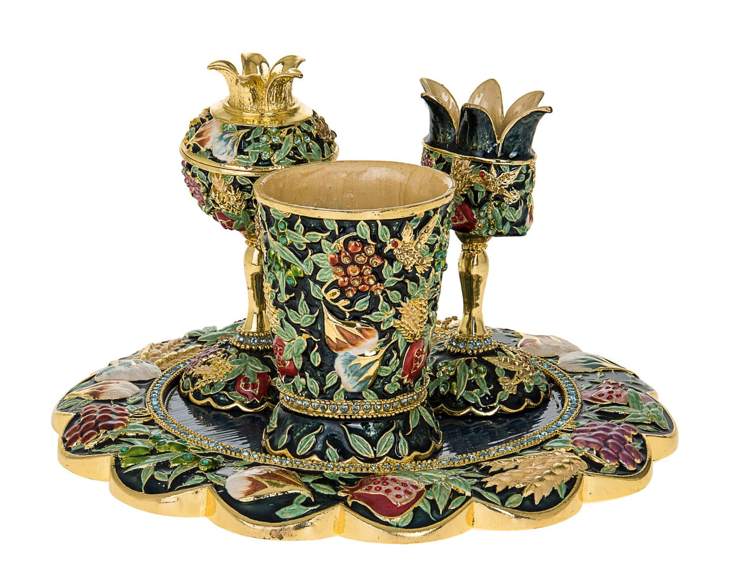 Seven Spices Enameled Havdallah Set - The Weitzman Museum Store